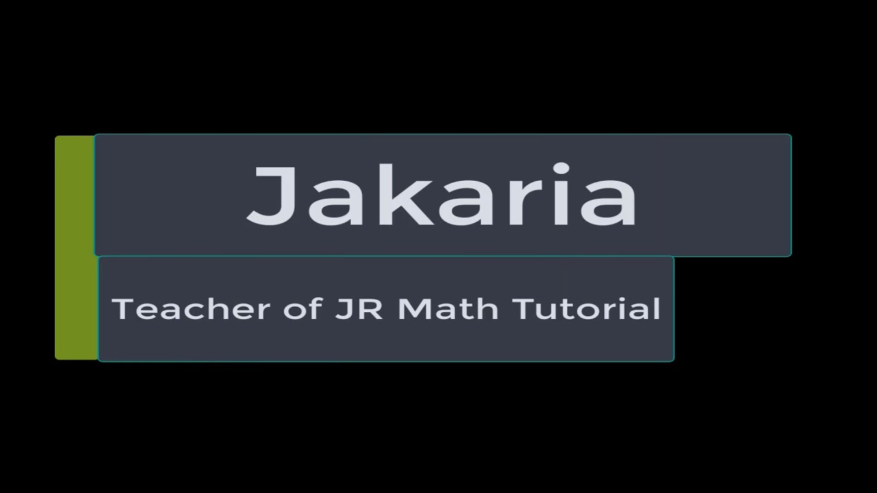Teacher Of JR Math Tutorial, My Personal Intro. - YouTube