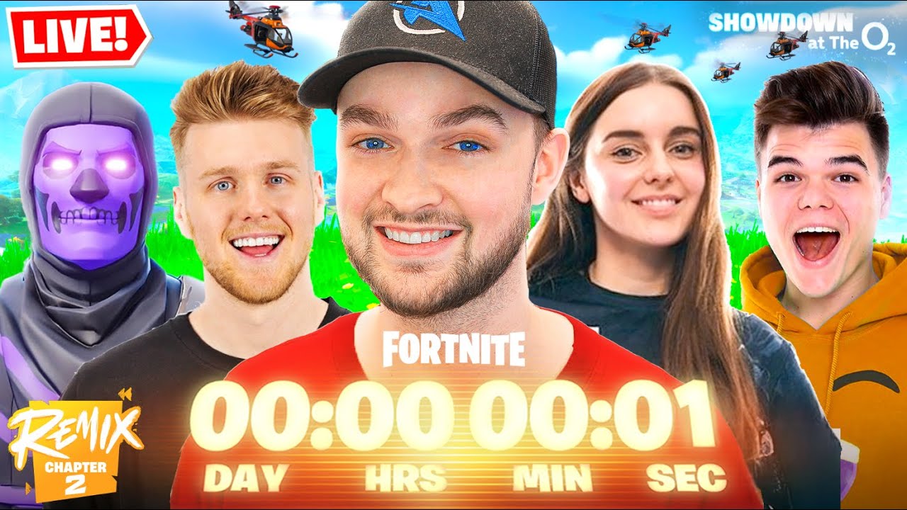 Fortnite *LIVE* Chapter 2 Remix SHOWDOWN at The O2 (w/ Ali-A, Lachlan ...