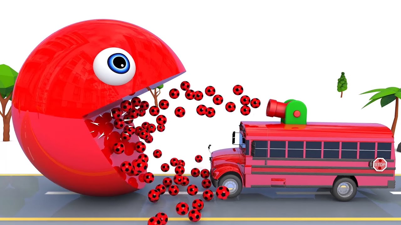 Learn Colors | Pacman VS Bus | Belajar Warna | Lagu Anak-Anak | Nursery ...