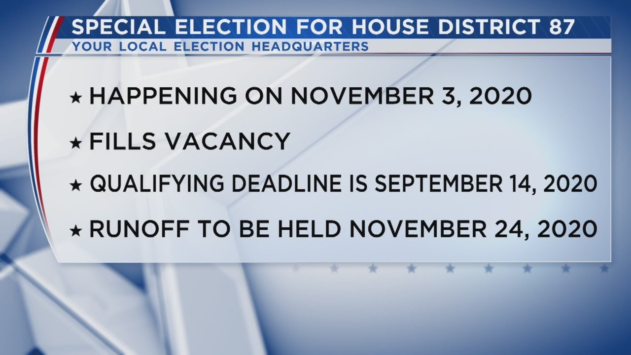 Special election date set for House District 87 - YouTube