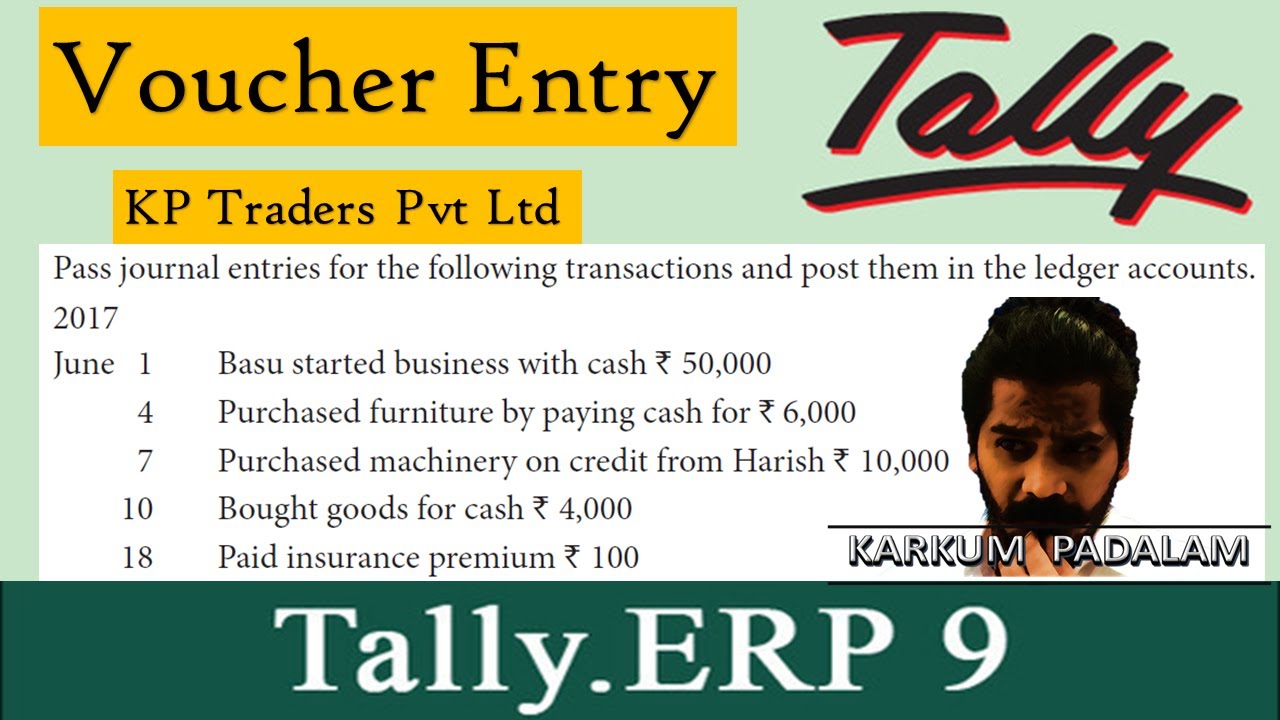 Voucher entry with examples in Tally ERP 9 | Voucher entry in Tally ERP ...