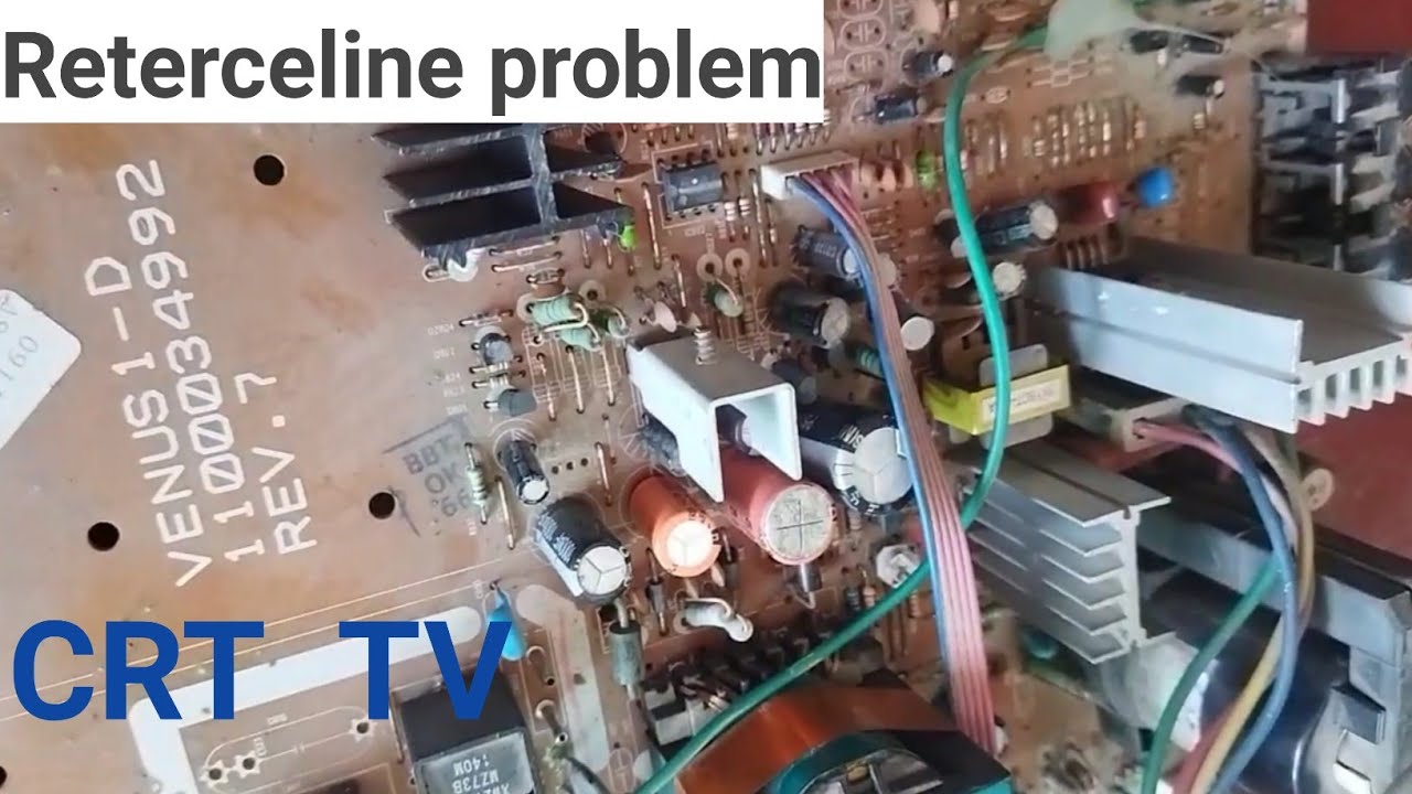 videocon crt tv Raster with Reterceline problem in tv repair - YouTube
