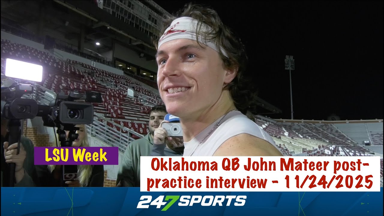 Oklahoma QB John Mateer post-practice interview (LSU Week) - 11/24/2025 ...