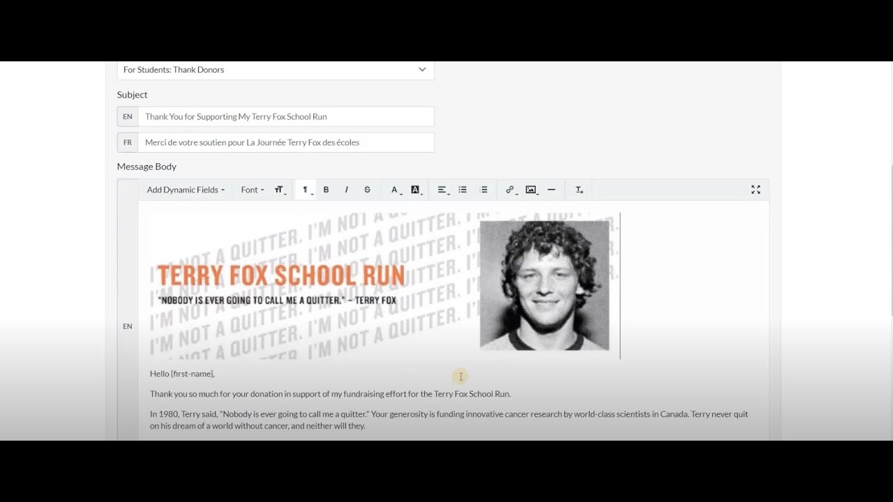 Terry Fox School Run Organizers Online Instructions - YouTube