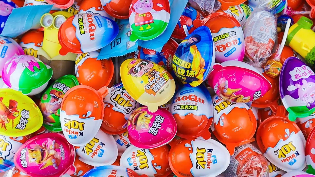 100 Open New Kinder Joy Surprise Eggs | ASMR Satisfying video | A Lot ...