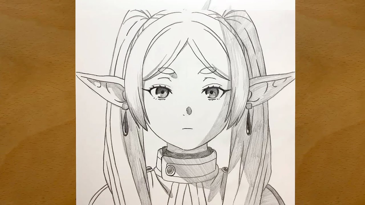 Anime sketch | How to draw Frieren from Frieren: Beyond Journey's End ...