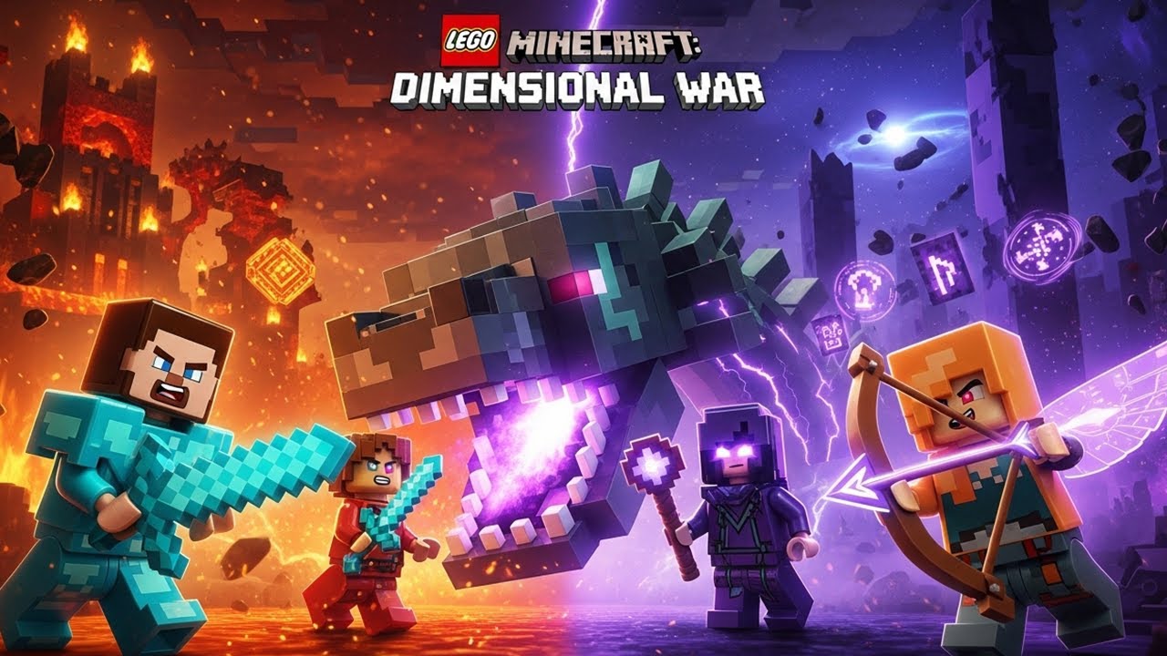 We Fought the DRAGON & EVOKER for the STOLEN ARTIFACT (LEGO Minecraft ...