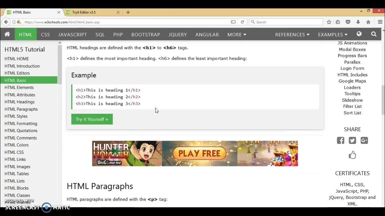 Basic HTML Tutorial - YouTube