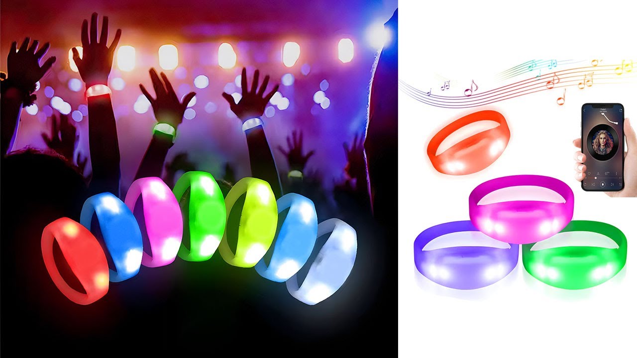 Music Activated LED Wristband With RGB Color Changing Light And Single ...