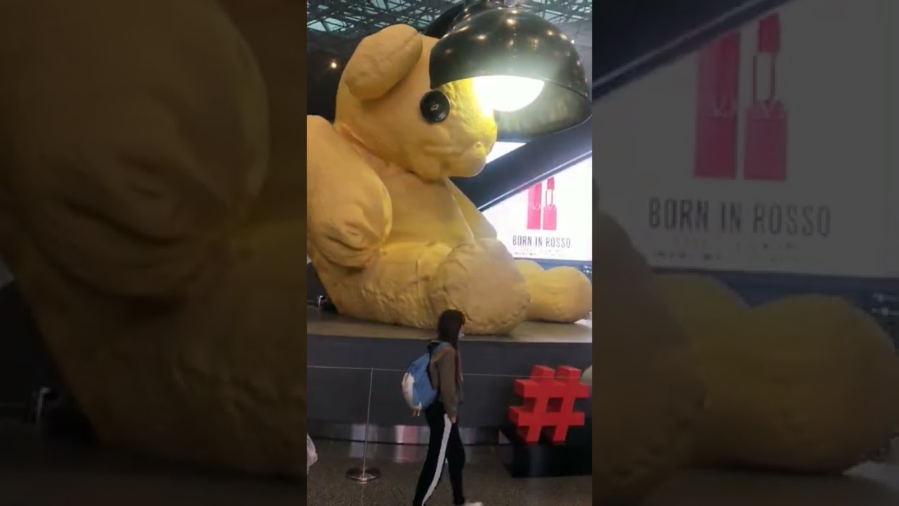 World's Biggest Teddy Bear at Doha airport - YouTube