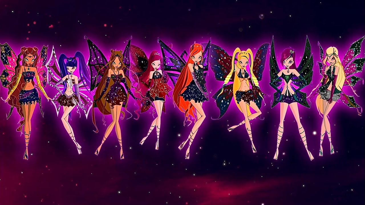 Winx club Dark Enchantix Transformation with Roxy and Daphne Full ...