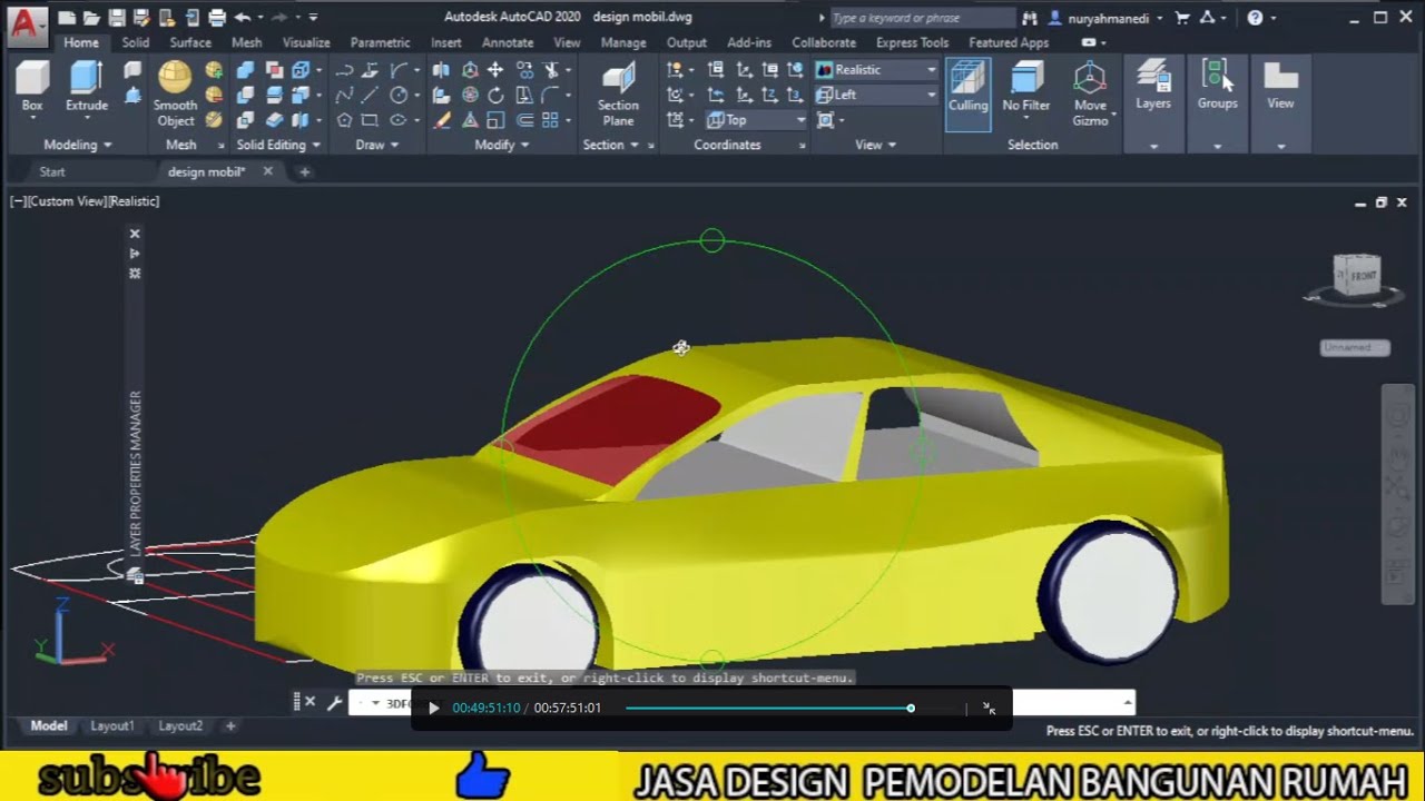 Autocad 3D car mobil PART 4 Draw Order End - YouTube