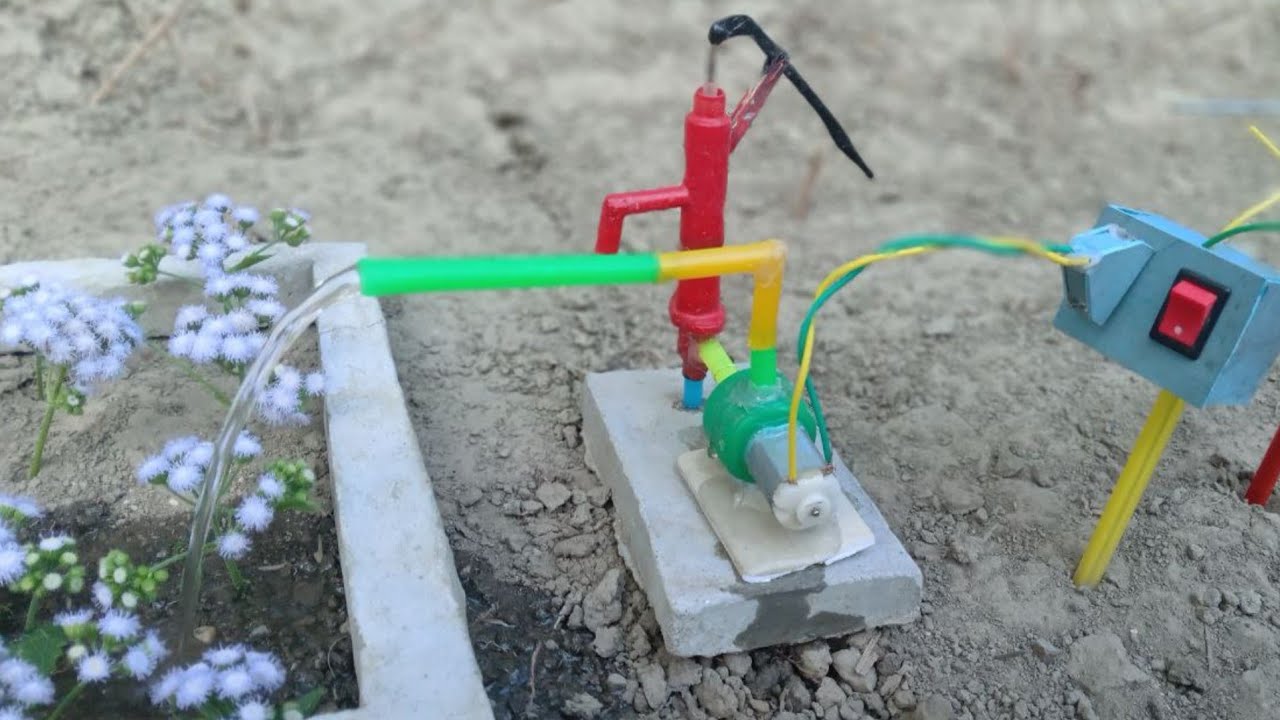 How to make water pump science project | 220v transformer use | Motor ...