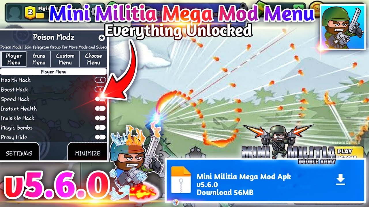 Mini Militia Mod Apk v5.6.0 | Mini Militia VIP Mega Mod Menu Apk v5.6.0 ...