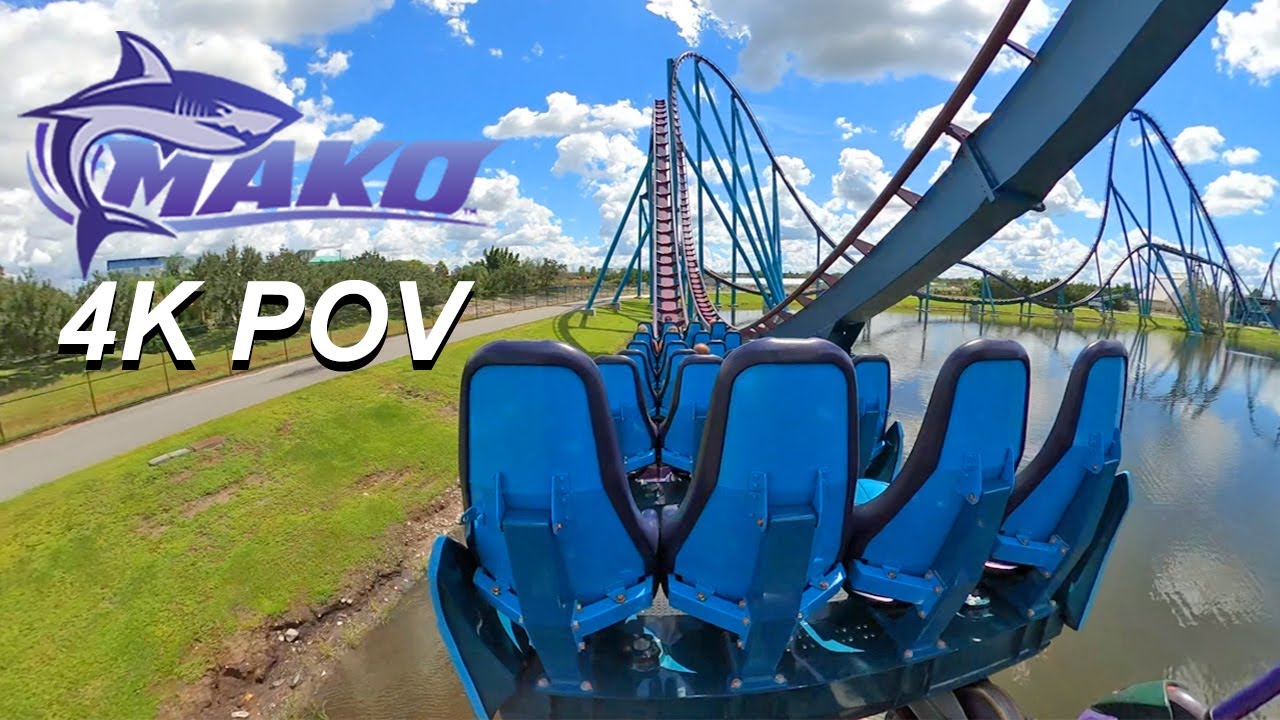 Mako **NEW PAINT JOB** (4K Back Seat POV)- SeaWorld Orlando, Orlando ...