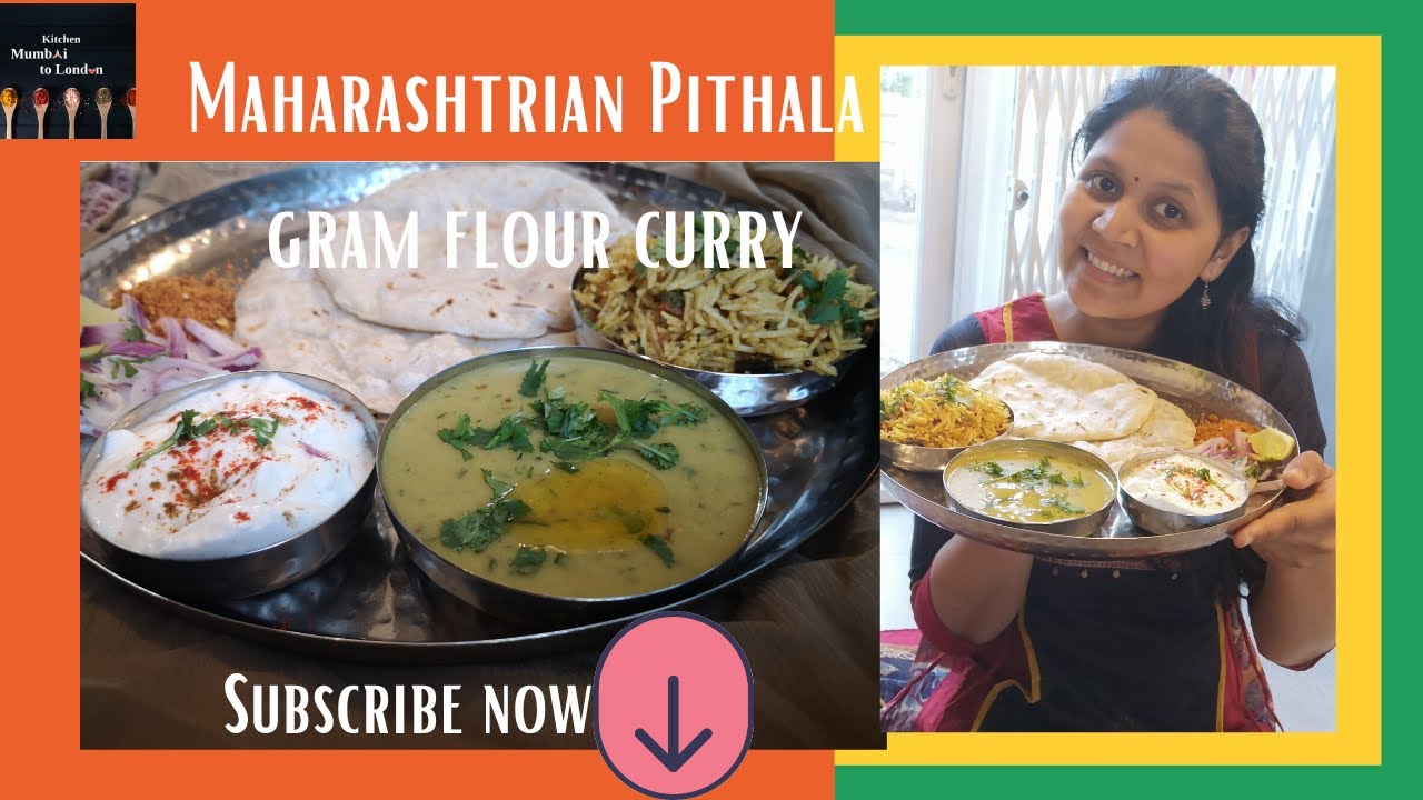 Maharashtrian Pithala | Pithala-Bhakri| Gram flour curry| Gluten free ...
