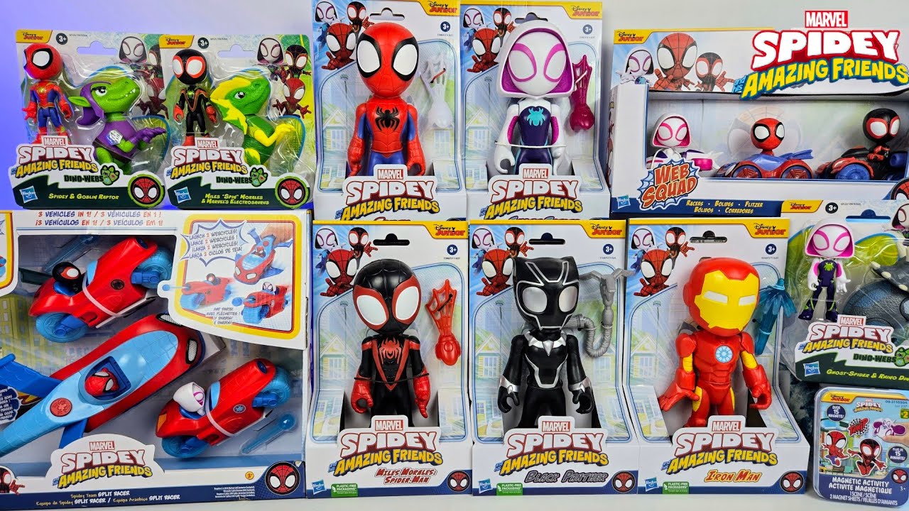 Spidey and His Amazing Friends Toy Unboxing Collection! Spin and Ghost ...