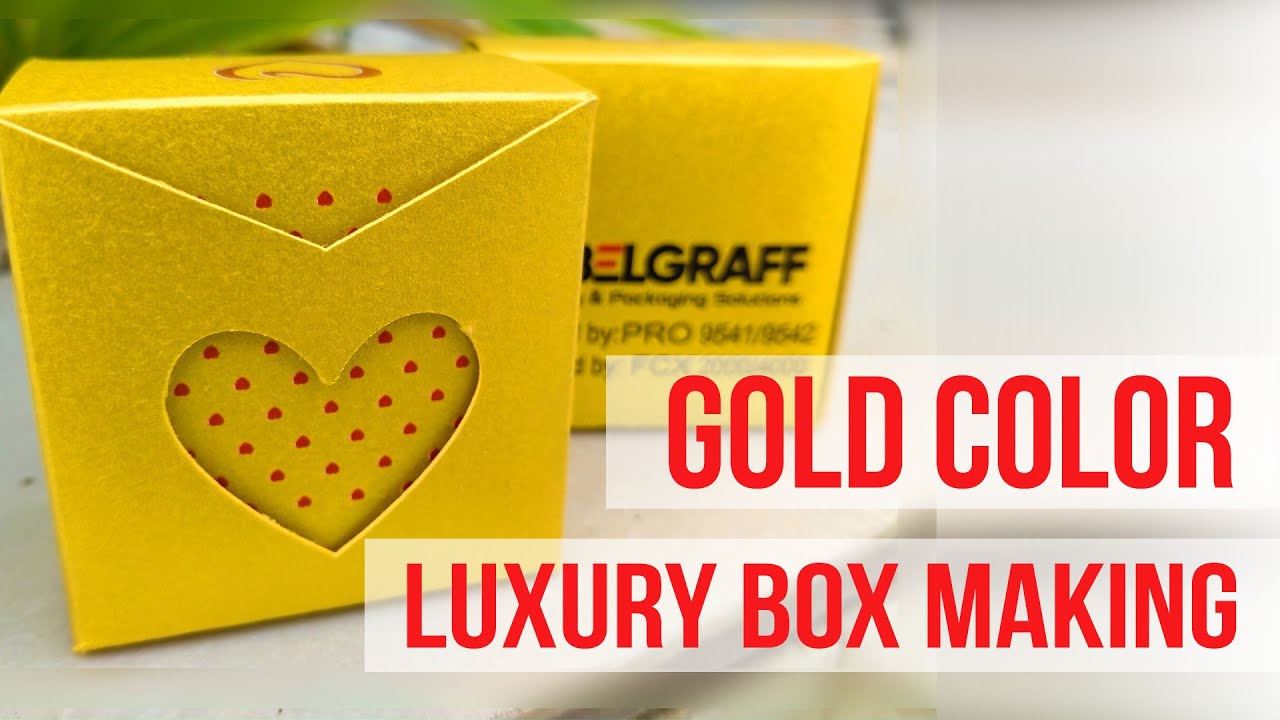 Gold color luxury box making - YouTube