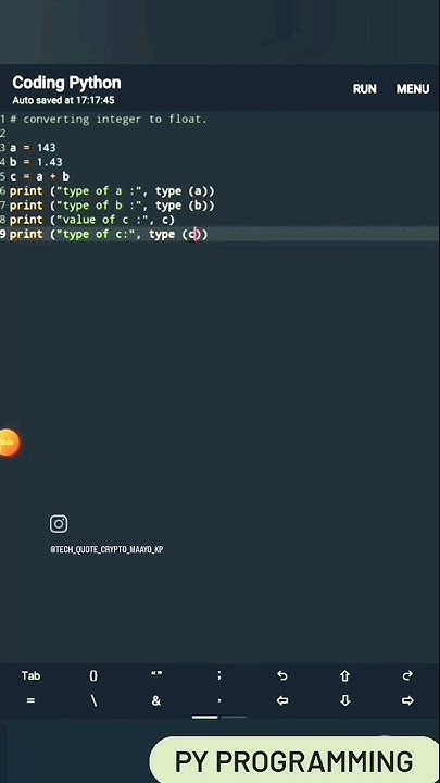 😉Converting integer to float in Python. #basicprograms #python #coding #shorts #trending #pyq # ...