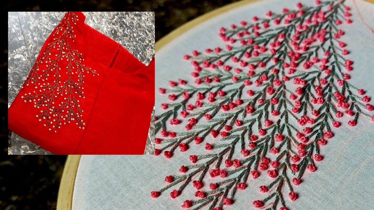 How to stitch neck embroidery design/ neck embroidery tutorial with ...