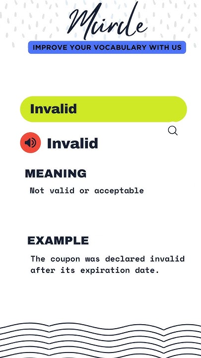 Meaning of Word INVALID #shortvideo #english #learning - YouTube