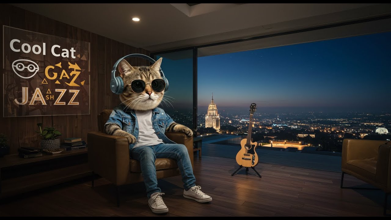 Cat Jazz Melody: Relaxing Night Music!🌆 - YouTube