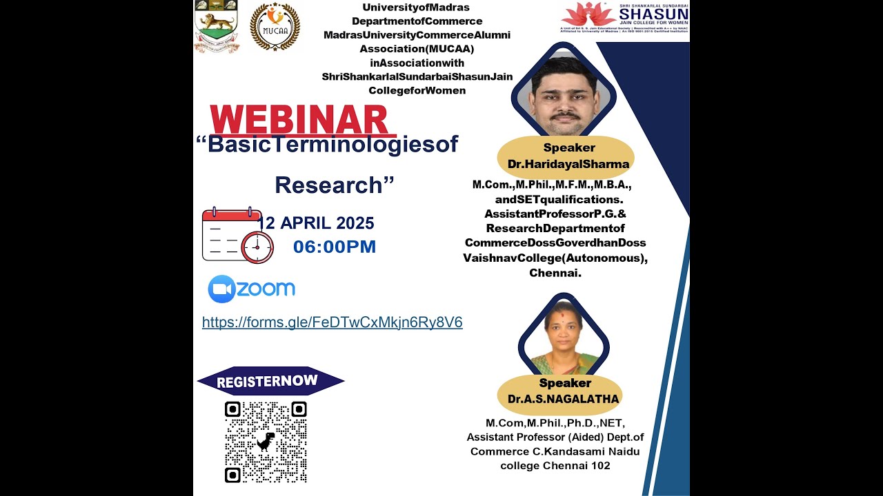 Webinar Series : Basic Terminologies of Research - - YouTube