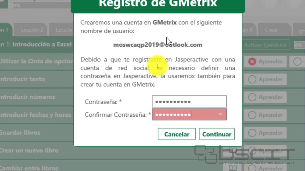Activación de GMetrix para preparación en el examen Microsoft Office ...