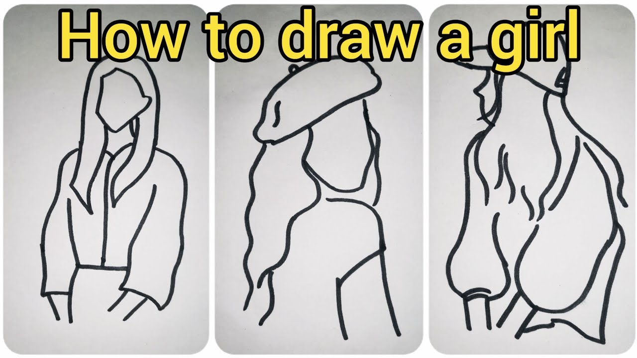 How to draw a girl || Easy girl drawing - YouTube