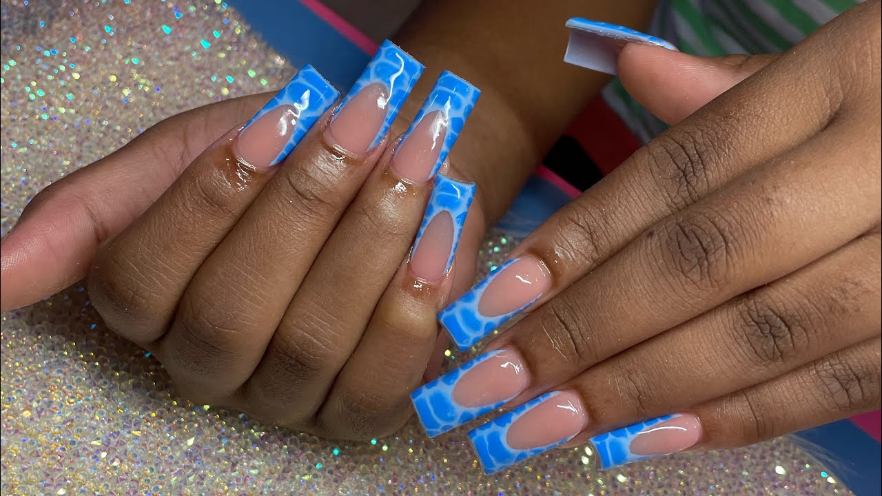 BLUE CROCODILE PRINT NAILS🐊💙 MelodySusie Gel Polish - YouTube