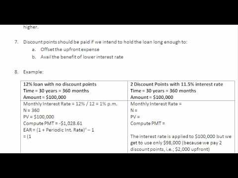 Discount Points 1: An Introduction - YouTube