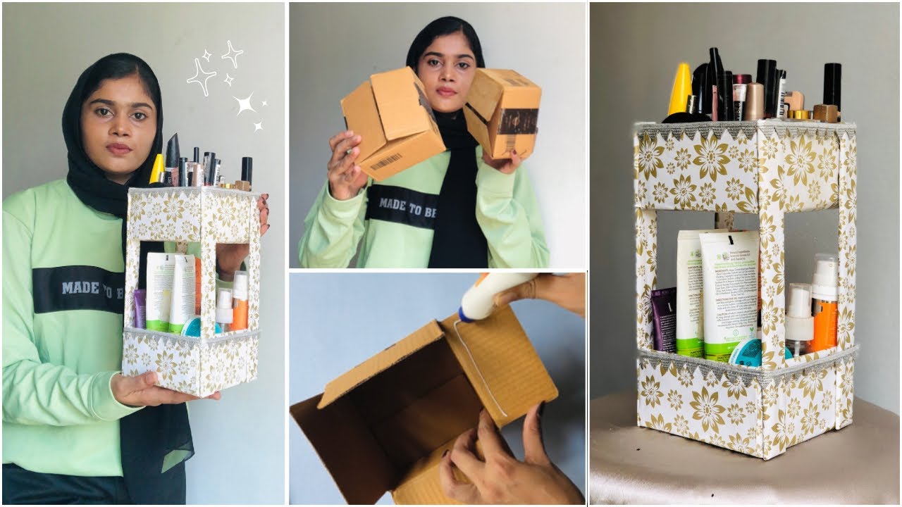 Diy organizer from empty cardboard box | storage box | best out of ...