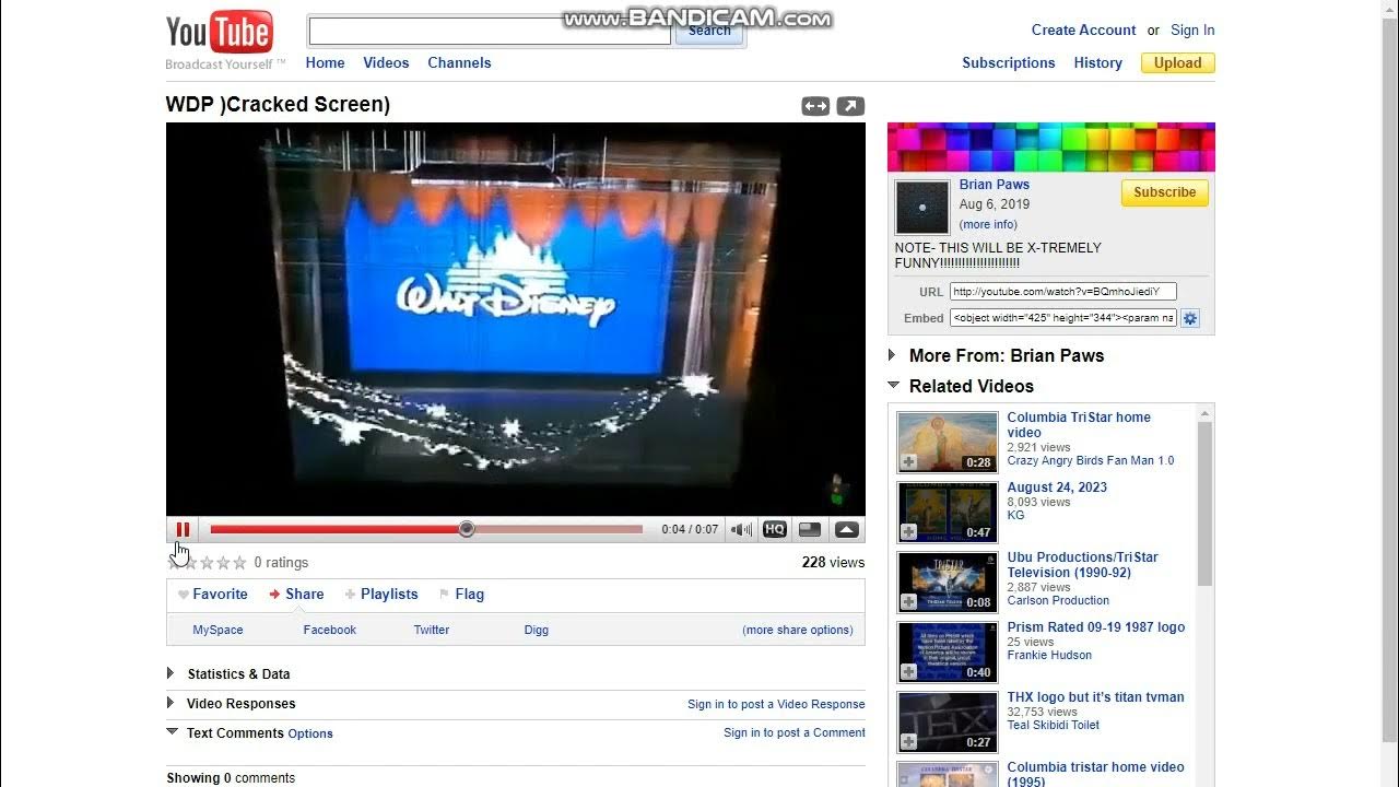 WDP Cracked Screen but it's played on 2009 YouTube layout. - YouTube