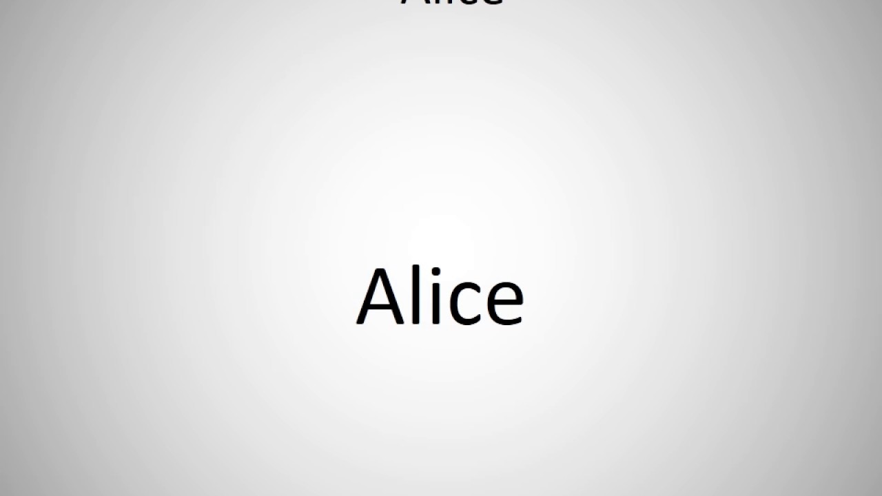 How to say Alice in German? - YouTube