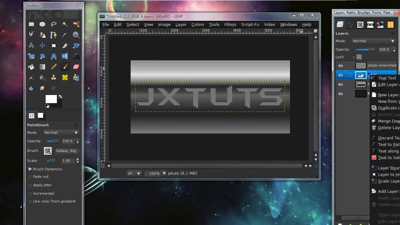 How to create a metal engraved text button in GIMP - YouTube