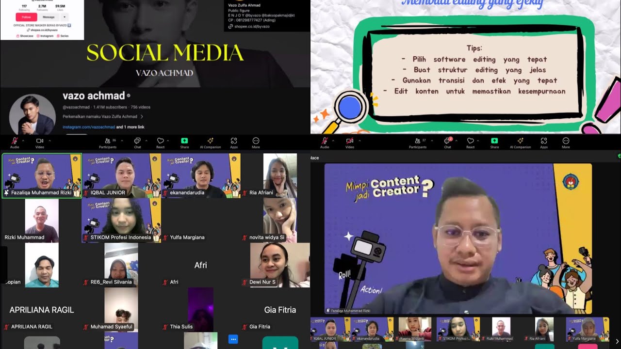 Seminar How to be a Content Creator oleh STIKOM PROSIA - YouTube