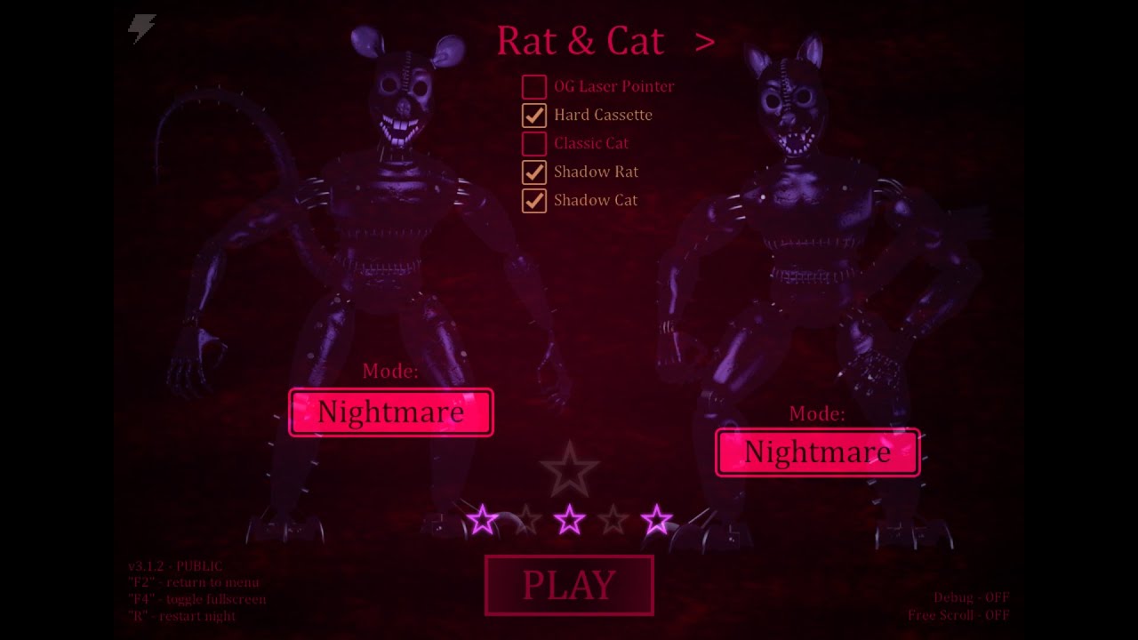Shadow Rat And Cat Hard Cassete Nightmare Mode COMPLETE | FNAC 3 But ...