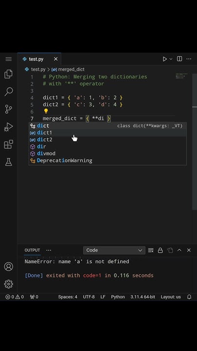 Python: Merging Dictionaries with 2 bytes of code - YouTube