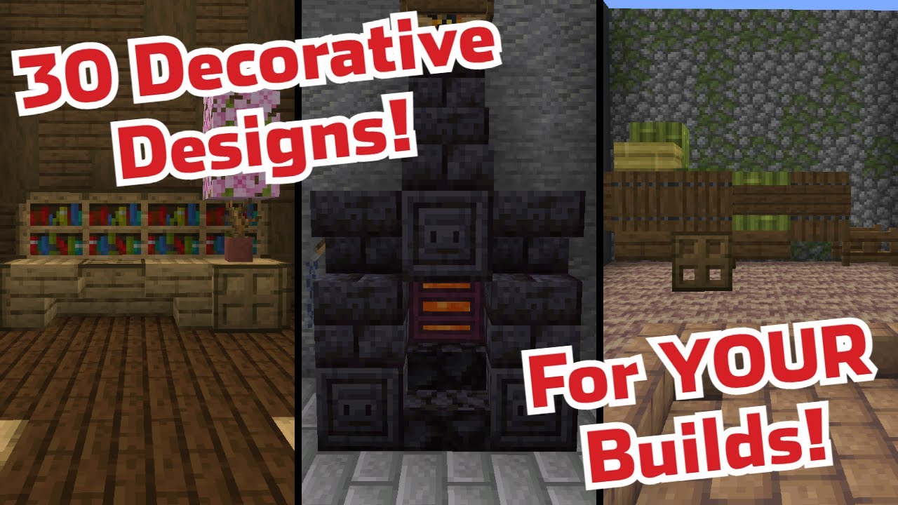 30 Decorative Designs for YOUR Minecraft Builds - YouTube