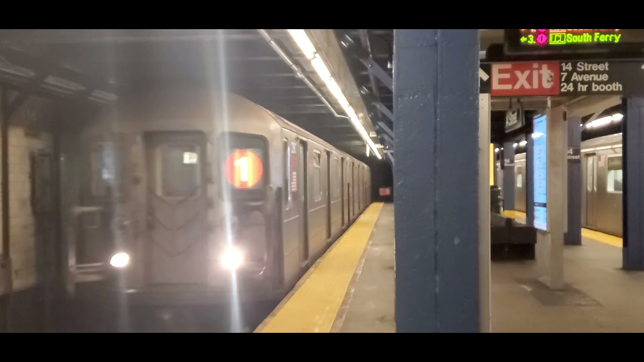MTA NYCT IRT: R62A, R142 (1) (2) trains @ 14 Street - YouTube