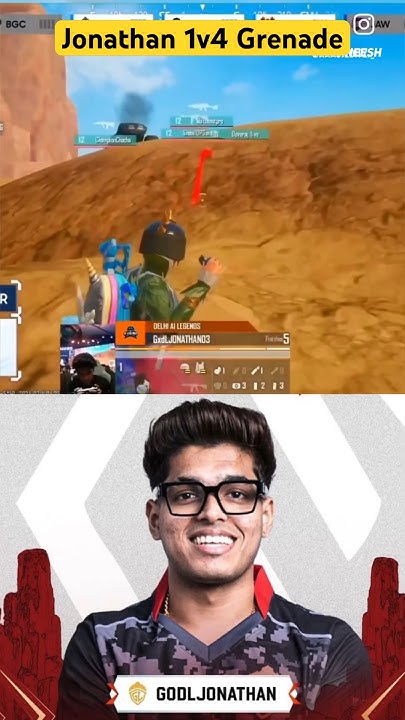 GodL JONATHAN 1v4 WITH GRENADE🥵in BGMI TOURNAMENT😱#jonathan #samsung #samsunggalaxy #bgmi # ...