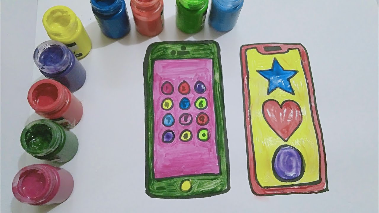 How to draw and colour mobile Fone|| - YouTube