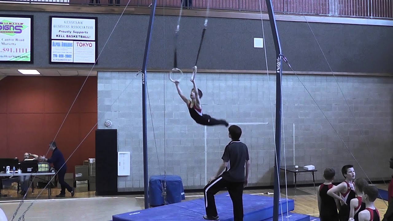 Mens Gymnastics Level 4 Still Rings routine - YouTube