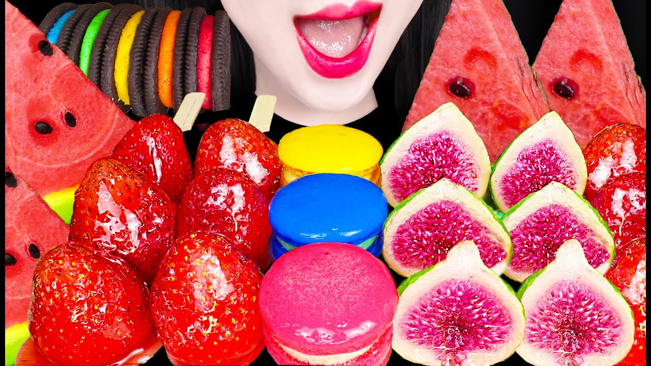 ASMR WATERMELON TANGHULU CANDIED STRAWBERRY 수박 딸기 탕후루 먹방 MUKBANG - YouTube
