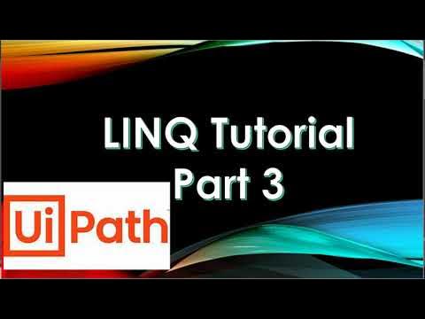 LINQ Tutorial Part 3 | Standard query operator | UiPath - YouTube