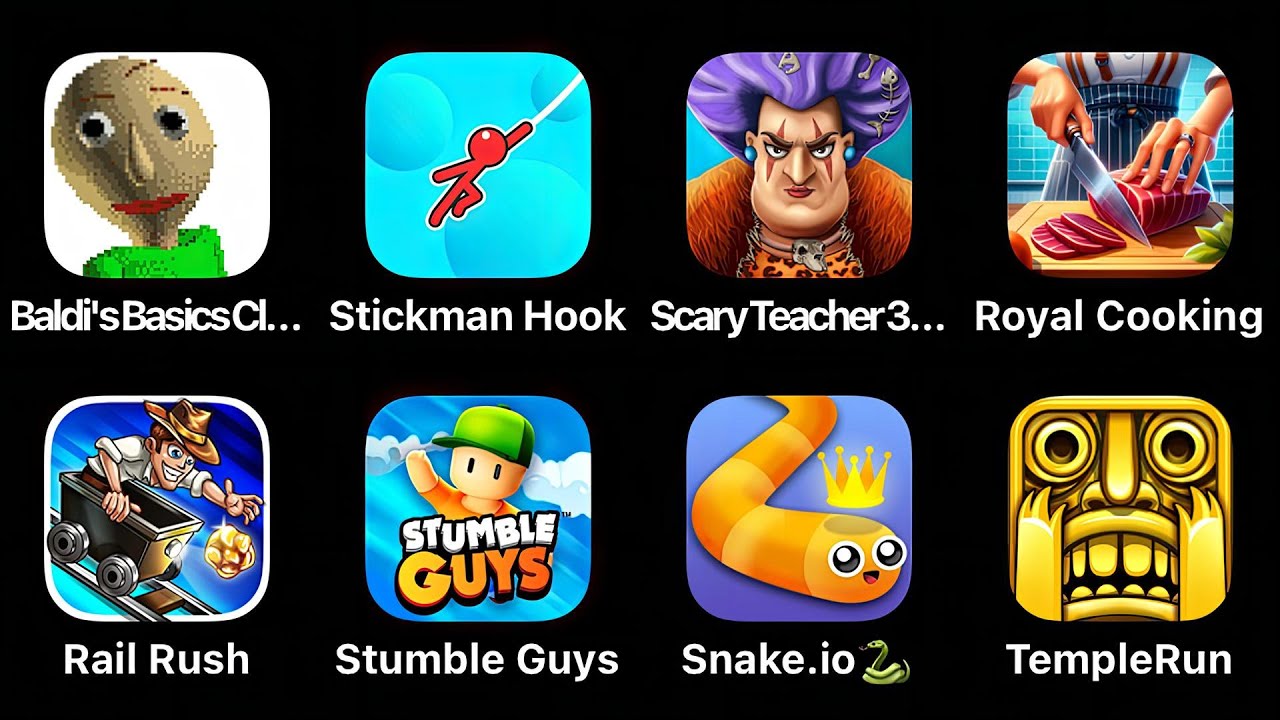 Baldi's Basics Class, Stickman Hook, Scary Teacher 3D, Royal Cooking ...