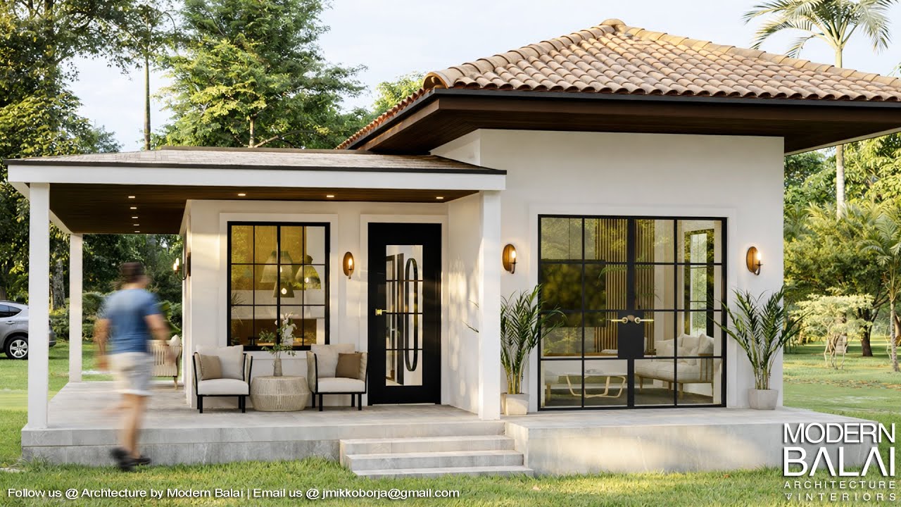 Simple House Design Small Farmhouse Idea | 10x12 Meters - YouTube