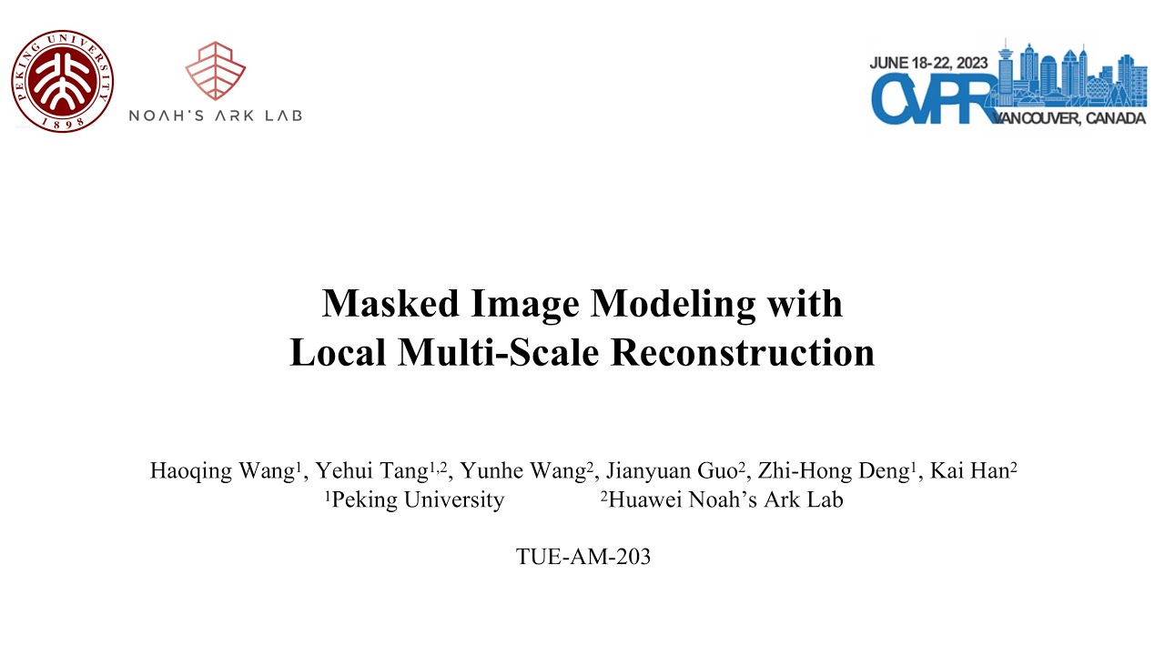 Cvpr 2023 Highlight Masked Image Modeling With Local Multi Scale