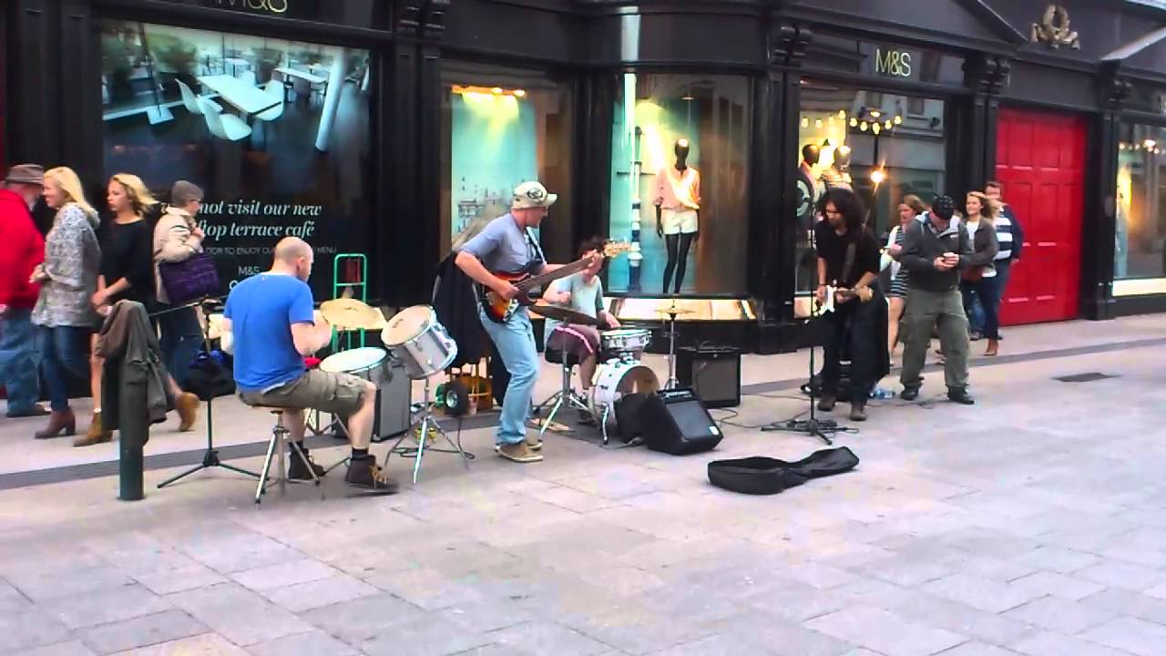 Rock performance by a street band in Dublin (June 2015) - YouTube