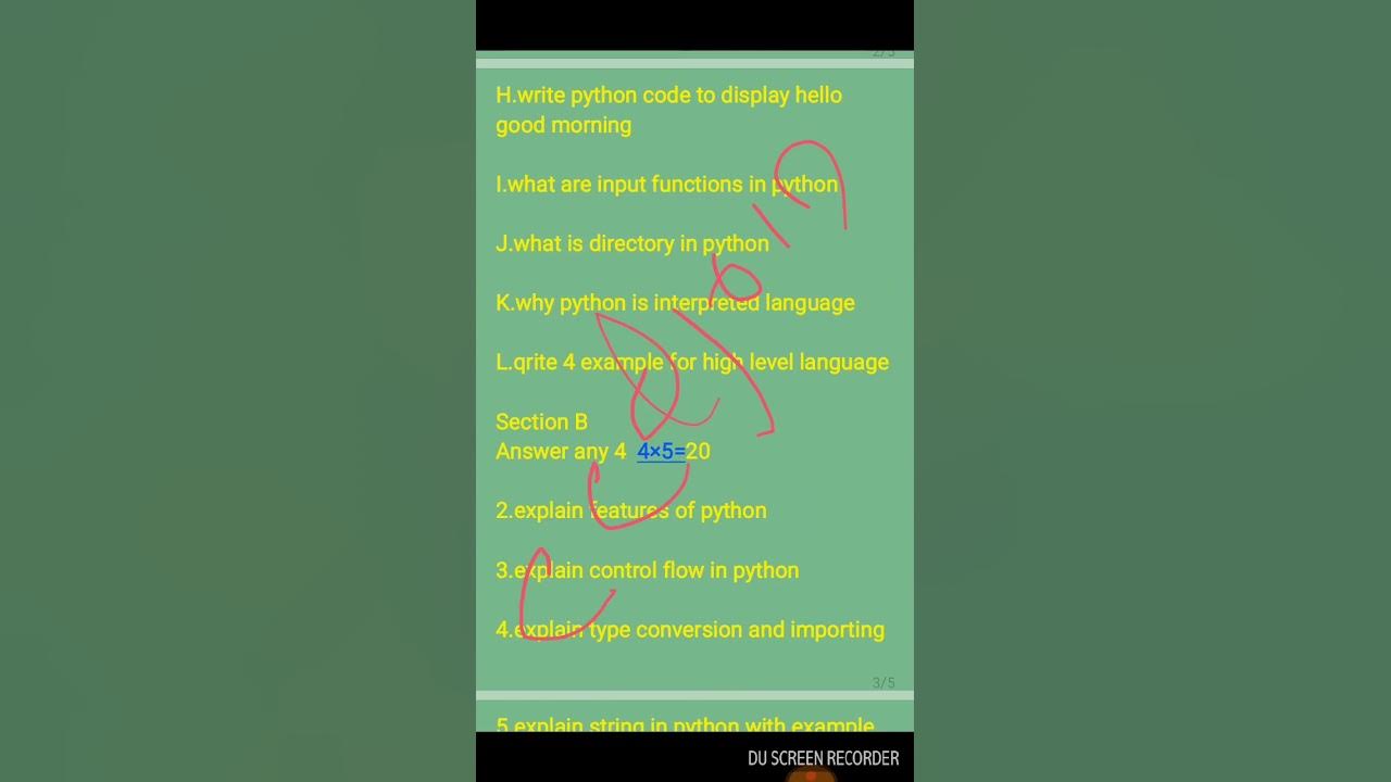 NEP 3 SEM BCA python programming model question paper 22-23 @eedjoin ...